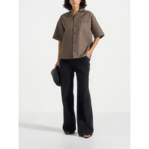 Manière De Voir Signature Twill Boxy Shirt - Olive