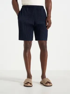 Manière De Voir Drew Pleated Shorts - Navy