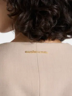 Manière De Voir Sierra Double Breasted Belted Blazer Dress - Beige