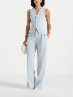 Manière De Voir Tailored Cinched Waistcoat - Light Blue