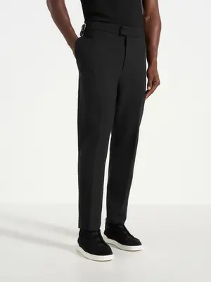 Manière De Voir Hubert Slim Fit Pleated Trousers - Black