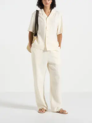 Manière De Voir Harley Textured Revere Shirt - Cream