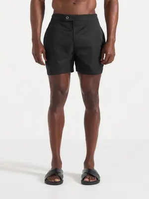Manière De Voir Brian Polished Nylon Swim Shorts - Black