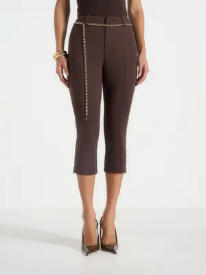 Manière De Voir Capri Leggings With Eiffel Detail - Brown
