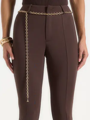 Manière De Voir Capri Leggings With Eiffel Detail - Brown