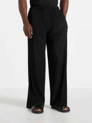 Manière De Voir Pleated Wide Leg Pants - Black