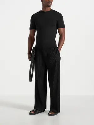 Manière De Voir Pleated Wide Leg Pants - Black