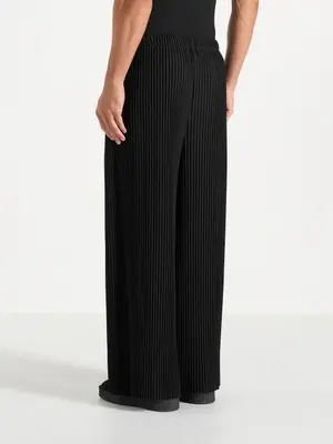 Manière De Voir Pleated Wide Leg Pants - Black