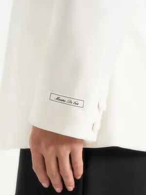 Manière De Voir Emy Tailored Cinch Waist Shawl Blazer - White