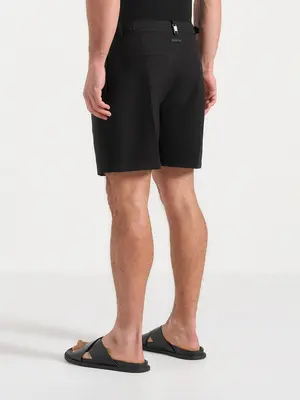 Manière De Voir Tailored Pleated Shorts With Belted Waist - Black