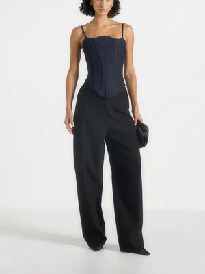 Manière De Voir Scarlett Denim Lace Up Corset