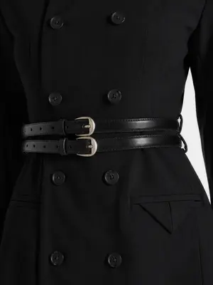 Manière De Voir Sierra Double Breasted Belted Mini Blazer Dress - Black