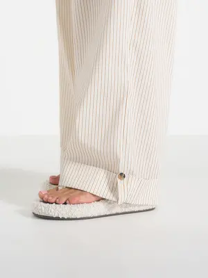 Manière De Voir Ivanna Striped Cotton Wide Leg Pants