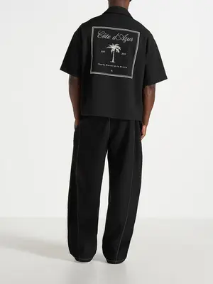 Manière De Voir Boxy Shirt With Embroidered Detail - Black