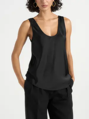 MANIÈRE DE VOIR Manière De Voir Mathilda Satin Scoop Neck Tank Top