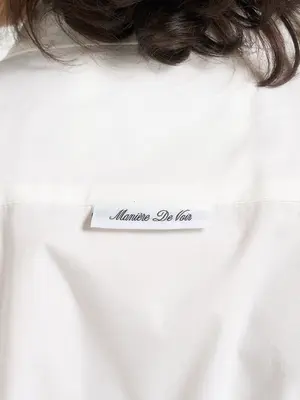 Manière De Voir Malia Wide Shoulder Cropped Shirt - White