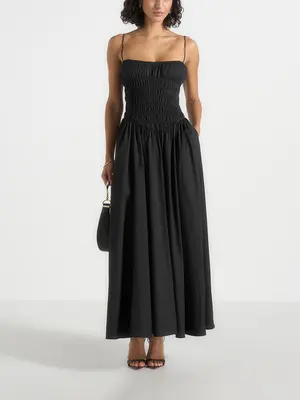 Manière De Voir Elva Cotton Maxi Dress - Black