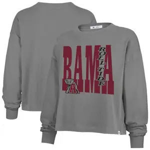 '47 Alabama Crimson Tide Stacked Sydney Long Sleeve T-shirt - Gray
