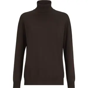 Brunello Cucinelli Cashmere Turtleneck Sweater With Monili - Coffee