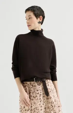 Brunello Cucinelli Cashmere Turtleneck Sweater With Monili