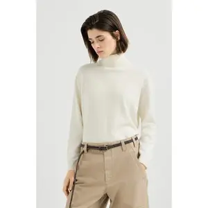 Brunello Cucinelli Brunello Cucinelli Cashmere Turtleneck Sweater With Monili White