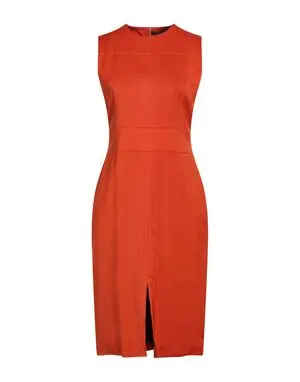 MOORER Midi Dress In Rust Cashmere