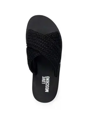 Moschino Woven Crossover Sandals