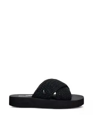 Moschino Woven Crossover Platform Sandals