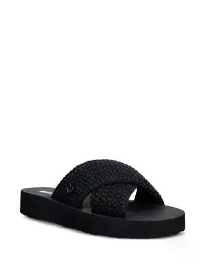 Moschino Woven Crossover Platform Sandals