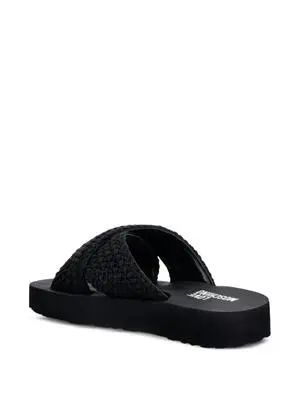 Moschino Woven Crossover Platform Sandals