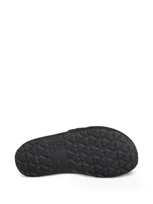 Moschino Woven Crossover Platform Sandals