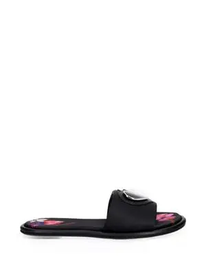 Moschino Heart-plaque Sandals - Black