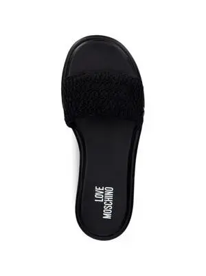 Moschino Woven Heart Plaque Slides