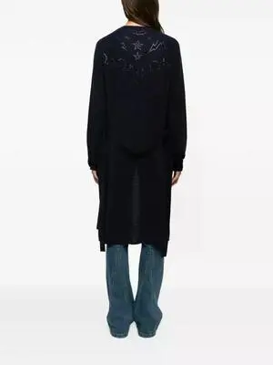 Zadig&Voltaire Daffy" Cashmere Cardigan With Rhinestone Embellishments And Belt - Blue