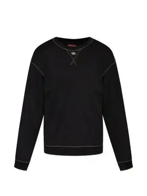 DIESEL® Logo Plaque Topstitched Sweatshirt