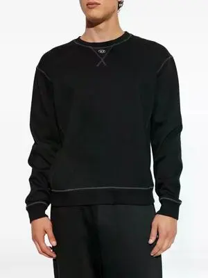 DIESEL® Logo Plaque Topstitched Sweatshirt