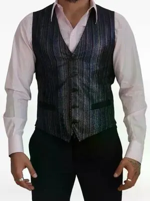 Dolce & Gabbana Striped Waistcoat - Black