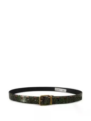 Dolce & Gabbana Peacock-print Leather Belt