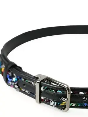 Dolce & Gabbana Sequin-embellished Leather Belt
