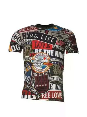 Dolce & Gabbana Graphic-print Crew-neck T-shirt - Black