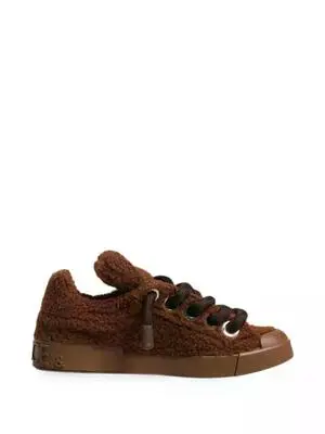 Dolce & Gabbana Faux-shearling Low-top Sneakers