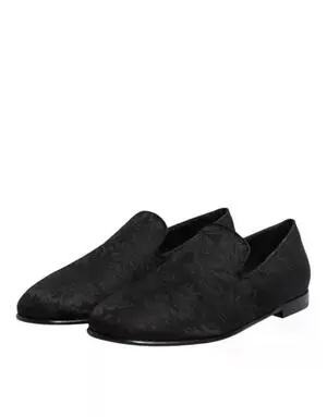 Dolce & Gabbana Floral-pattern Loafers - Black