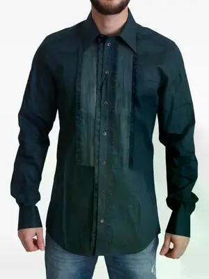Dolce & Gabbana Pleated Ruffled Shirt - Blue