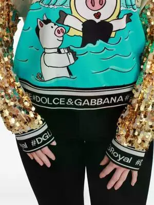 Dolce & Gabbana Sequin-embellished Graphic-print Sweater