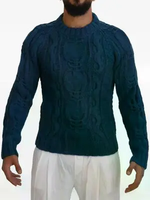 Dolce & Gabbana Cable-knit Wool Sweater - Blue