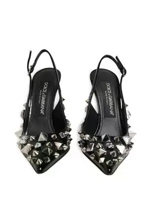 Dolce & Gabbana Studded Leather Slingback Sandals