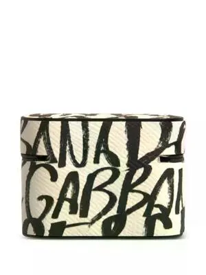 Dolce & Gabbana Graffiti-print Leather Airpods Case