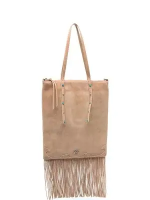 Pinko Mini Fringed Tote Bag - Neutrals