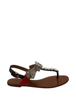 Dolce & Gabbana Embellished Snakeskin Detail Sandals