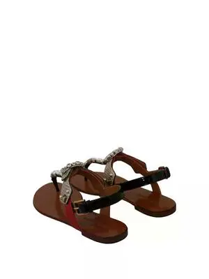 Dolce & Gabbana Embellished Snakeskin Detail Sandals